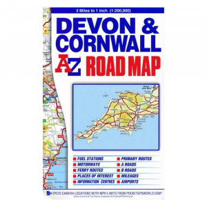 Devon & Cornwall Road Map térkép / A-Z Map Company (2018) - Cartoland ...