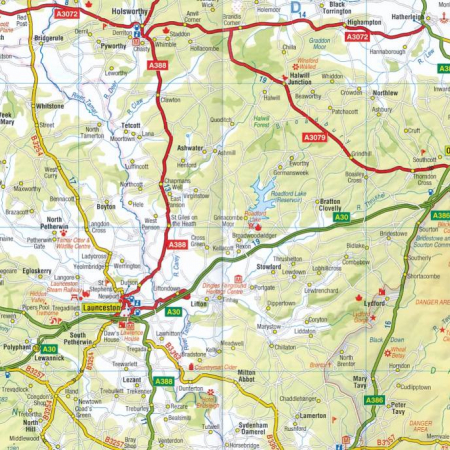 Devon & Cornwall Road Map térkép / A-Z Map Company (2018) - Cartoland ...